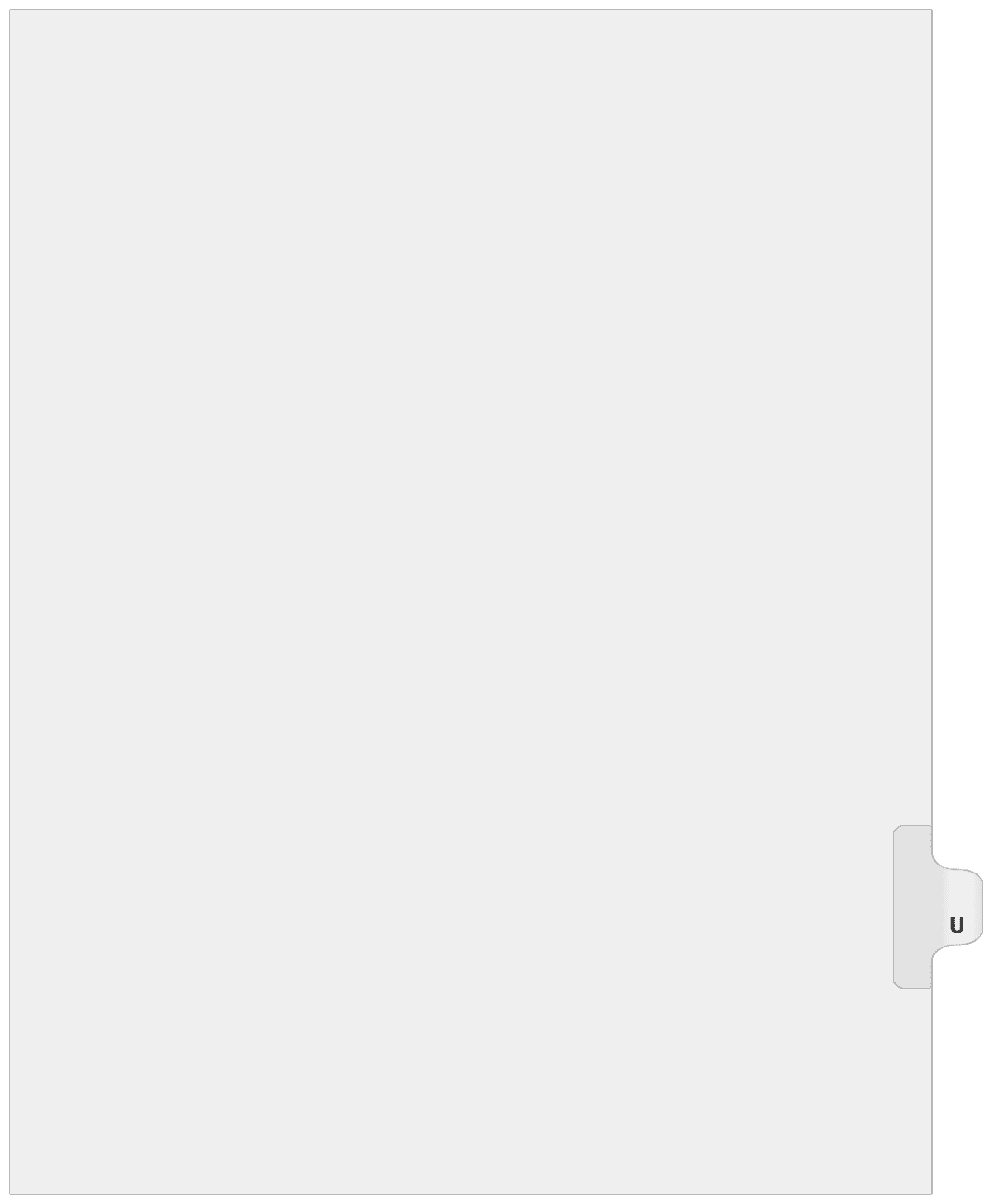 Individual Side Tabs Single Letters - Side Tab U (Pack of 25) - Walmart.com
