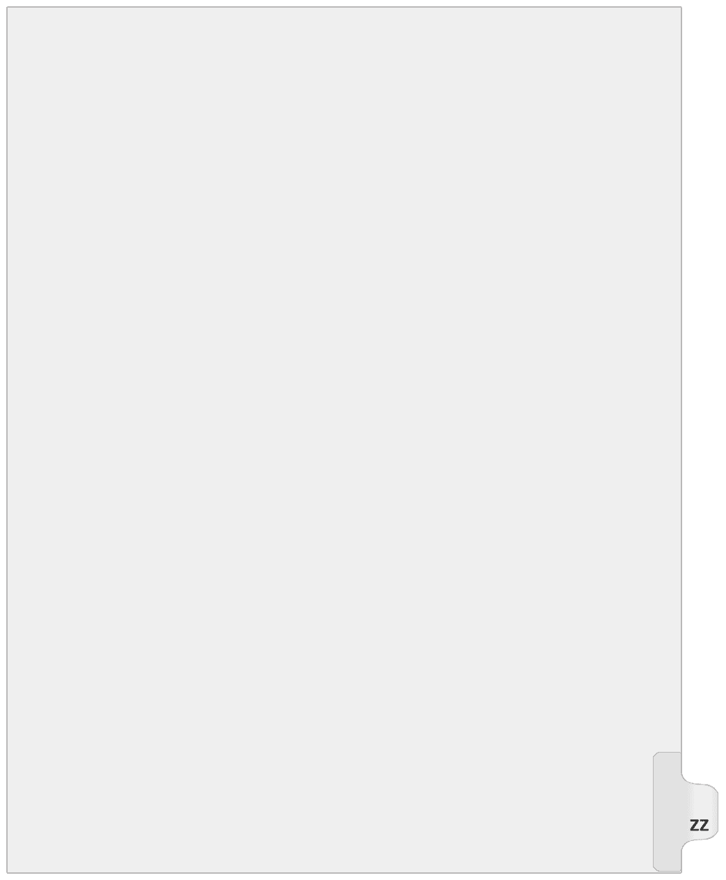 Individual Side Tabs Single Letters - Side Tab ZZ (Pack of 25 ...