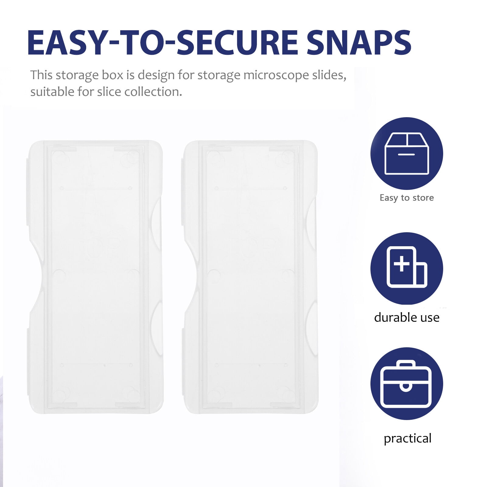 100pcs Plastic Slide Storage Boxes Individual Microscope Slide Holders ...