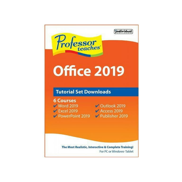 Individual Software Professor Teaches Office 2019 Windows