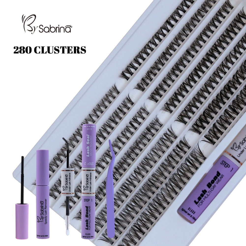 280Pcs 30+40D Lash Clusters Kit 8-16mm C Curl Wispy Eyelash Clusters ...