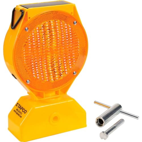 IndividualSolar LED Barricade Light, Amber 3 Way Switch, On/Off, Steady ...