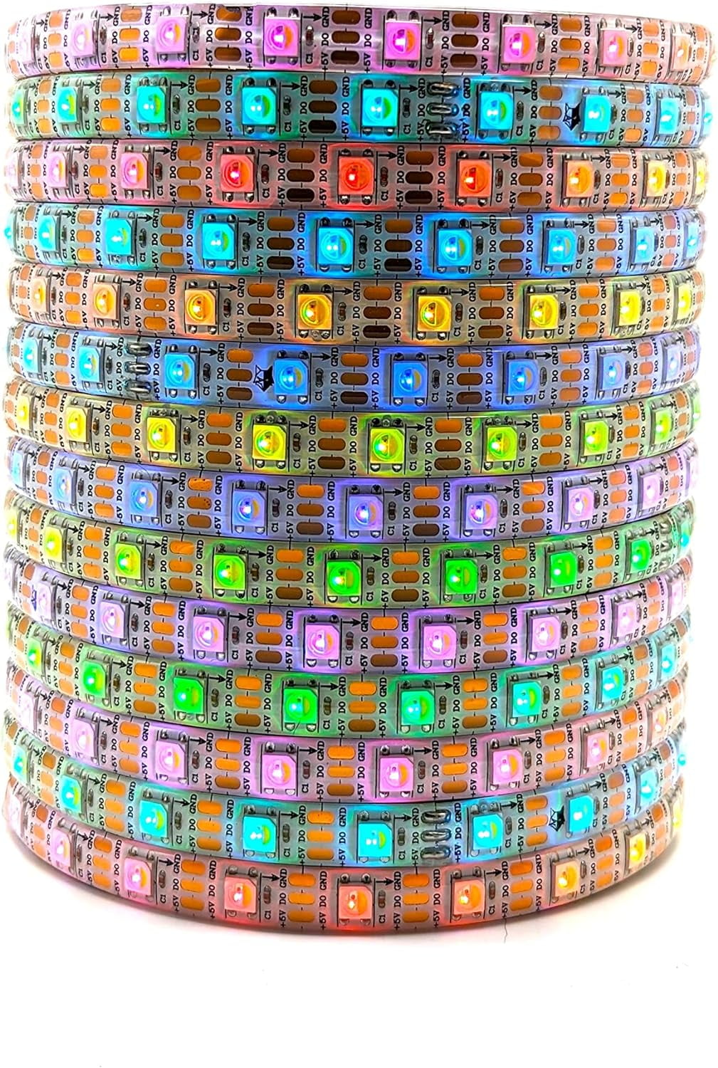 Individually Addressable LED Light Strip - 5M 16.4FT Roll - 60 Pixels ...