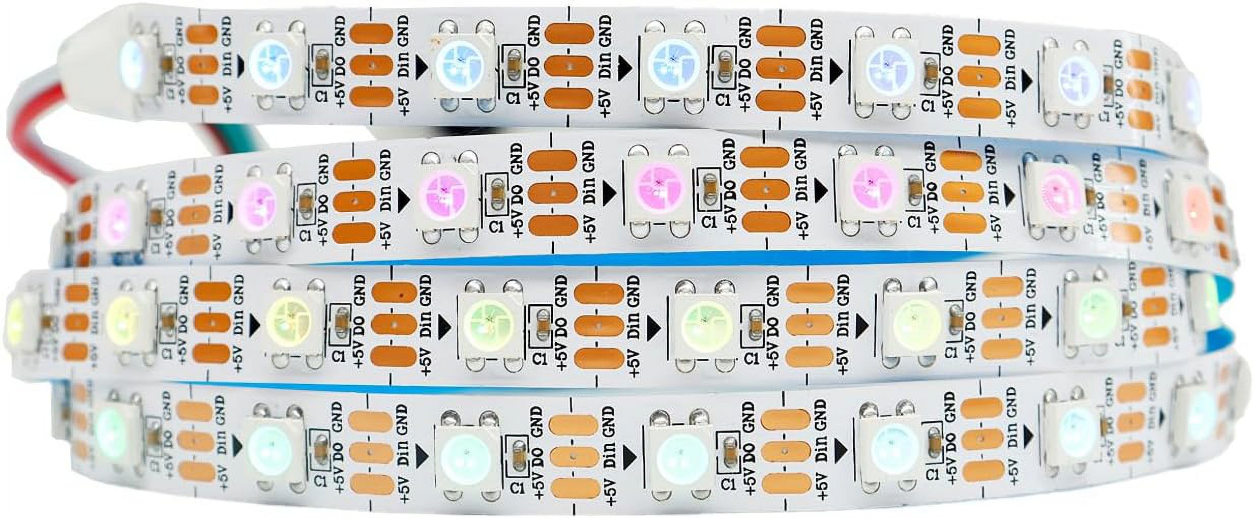 Individually Addressable RGB LED Strip 3.2FT 5050 SMD with WS2812 IC ...