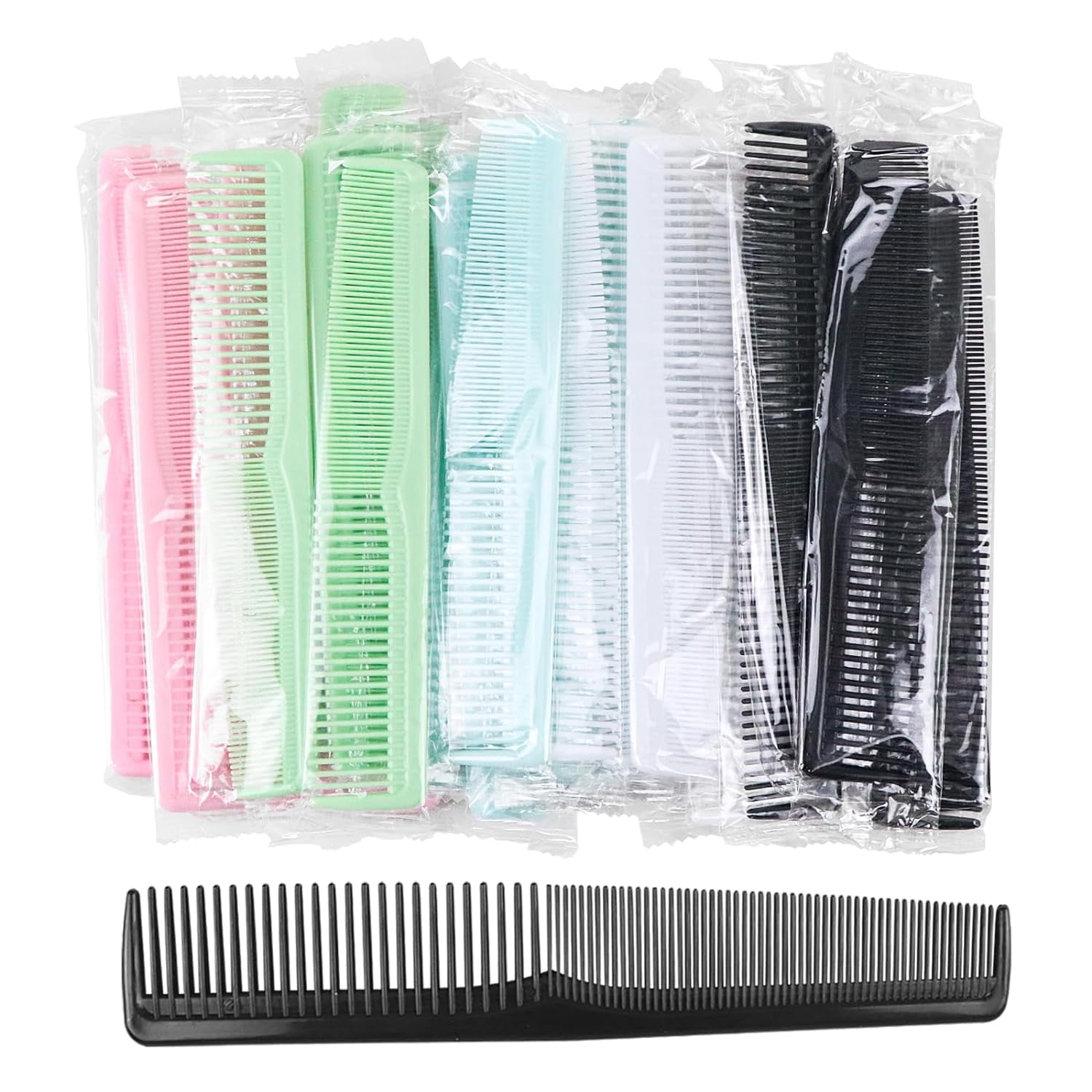 Individually Wrap Combs, 100 PCS Disposable Hair Combs, Wide and Fine ...