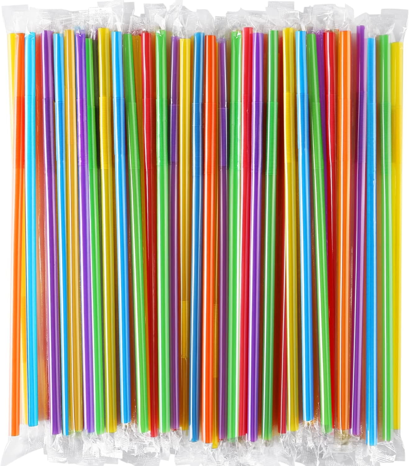 [Individually Wrapped 200pcs] Straws Clearance! Colorful Shaped Long ...