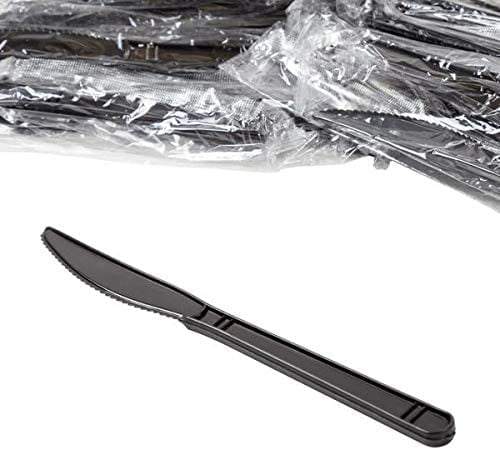 Individually Wrapped Heavy Weight Plastic Knife (1000, Black Knife ...