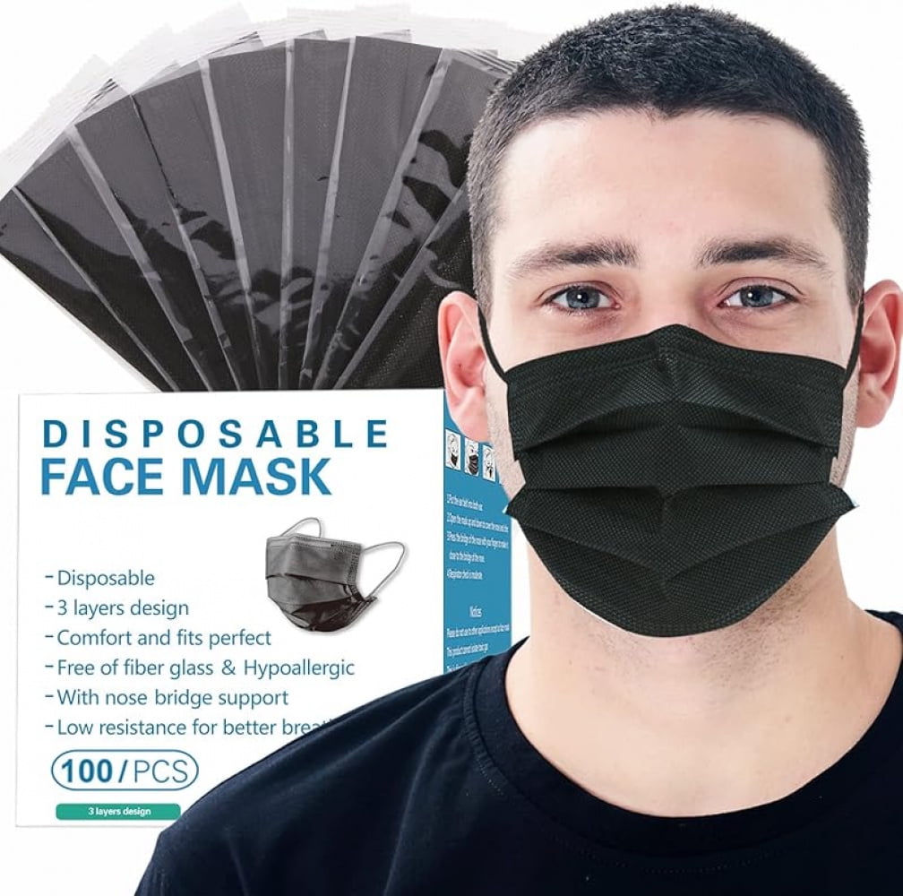 Individually Wrapped Masks 100 Pack Disposable,Face Mask Protection for ...