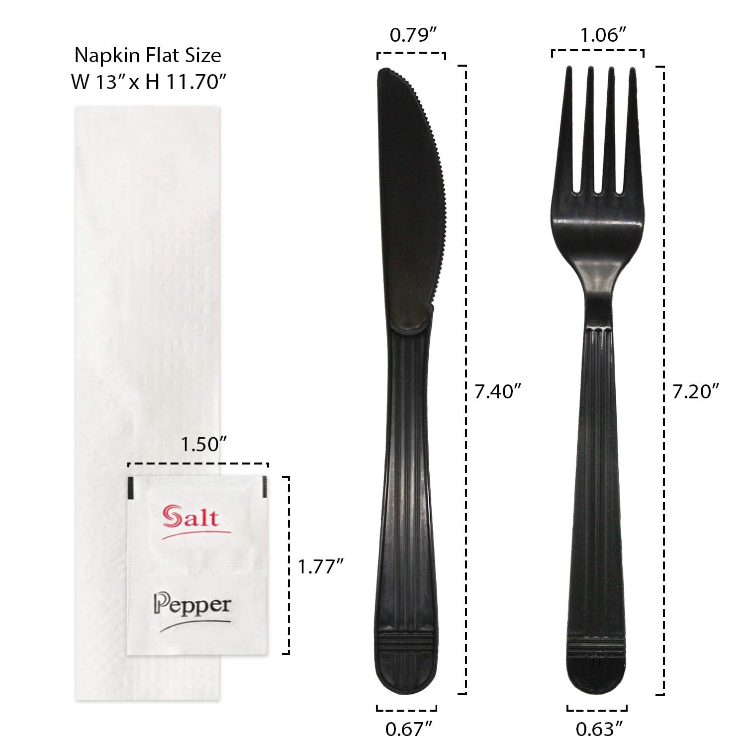 Individually Wrapped Plastic Cutlery Kits/Packets, Includes Heavy Duty ...