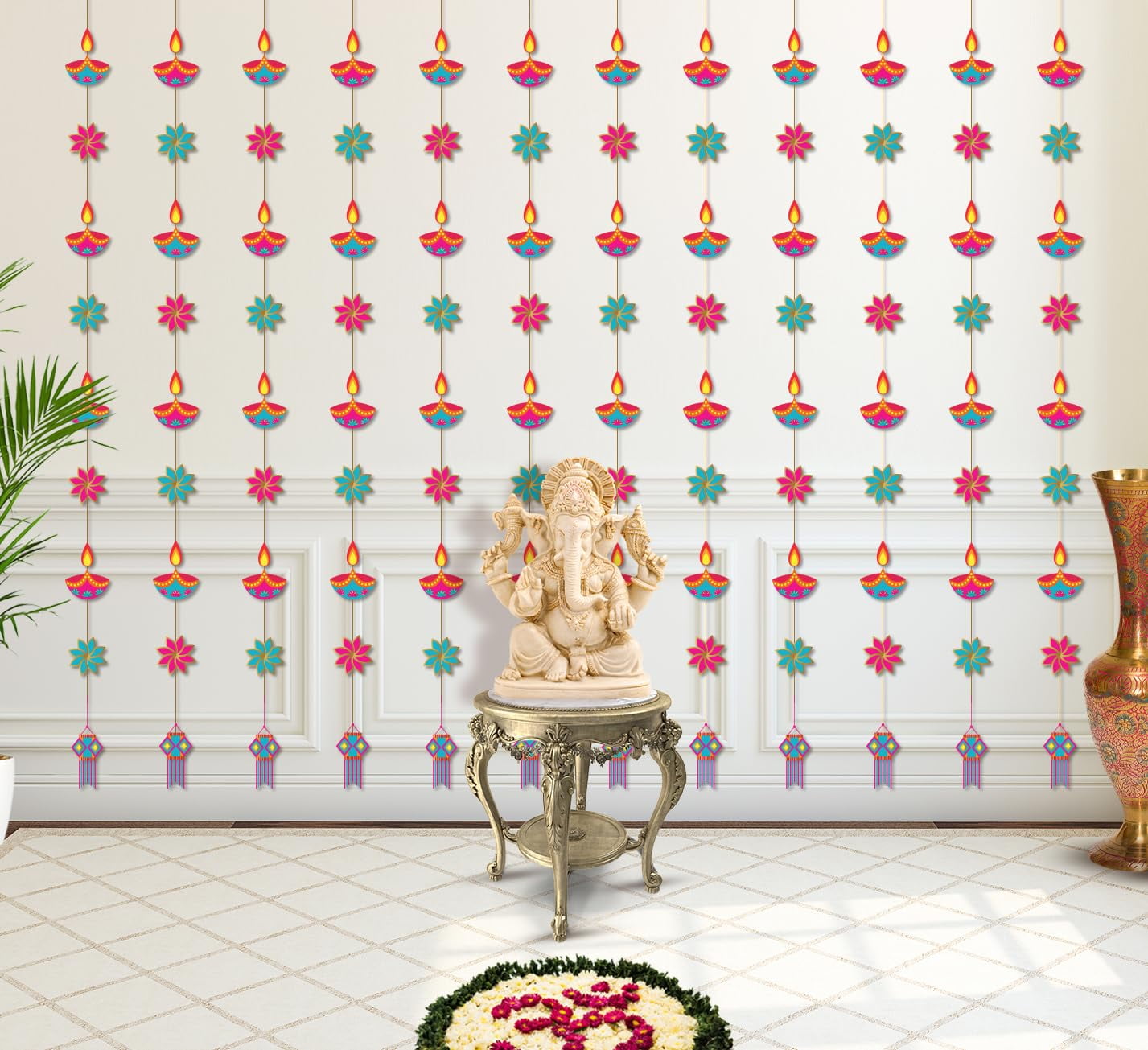 IndoTribe, Paper Diya Decor - Pack of 6, Paper Indian Pooja Backdrop ...