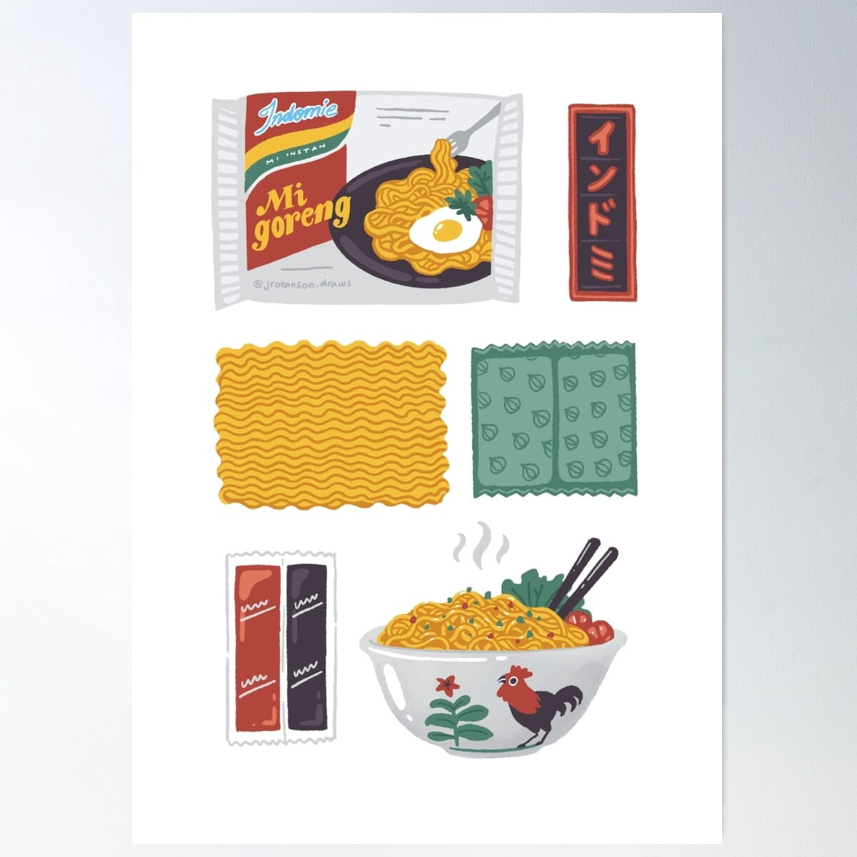 Indomie - Mie Goreng Premium Print Poster Wall Art, Modern Wall Decor ...