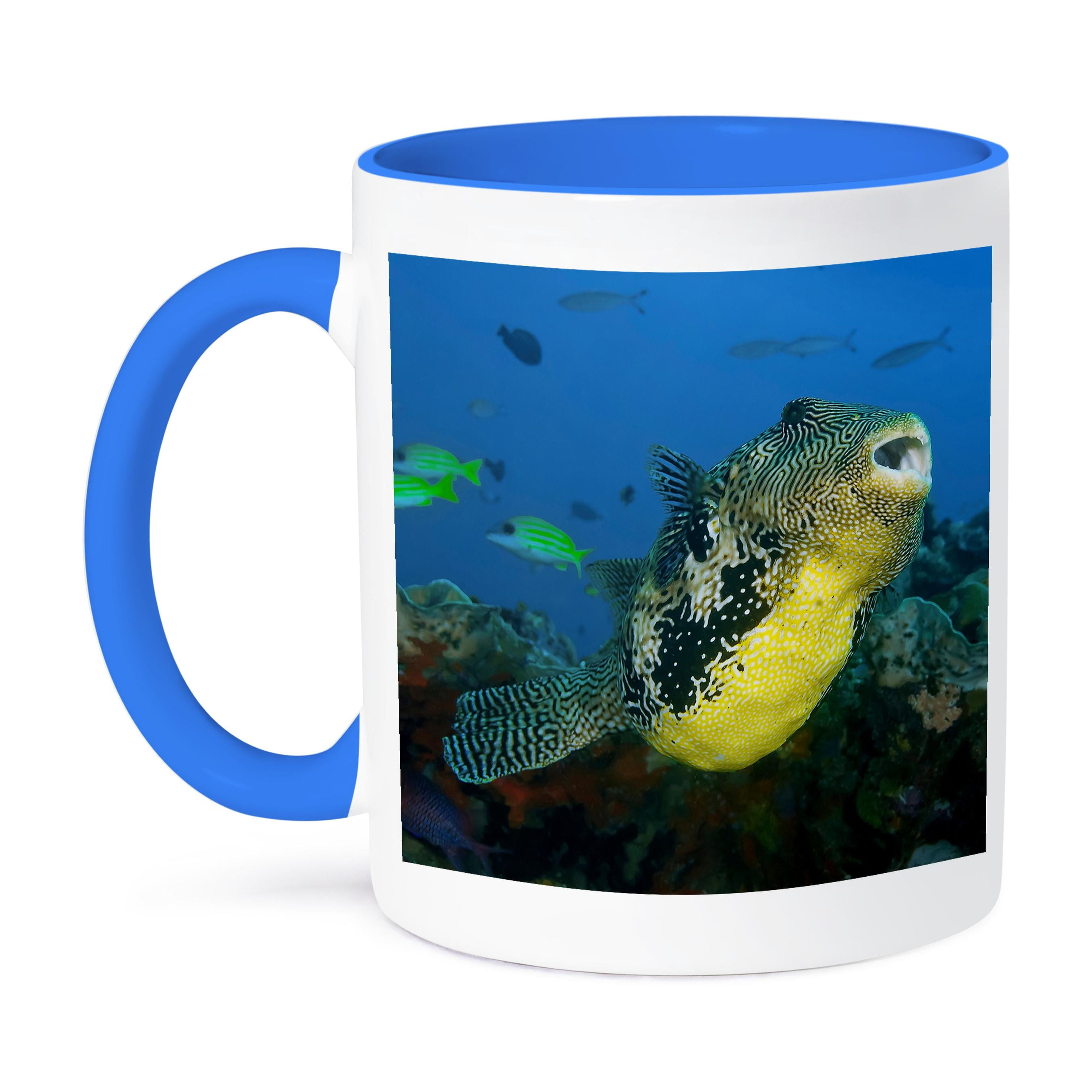 3dRose, Indonesia, Papua, Raja Ampat. Close-up of pufferfish., 11oz Two ...