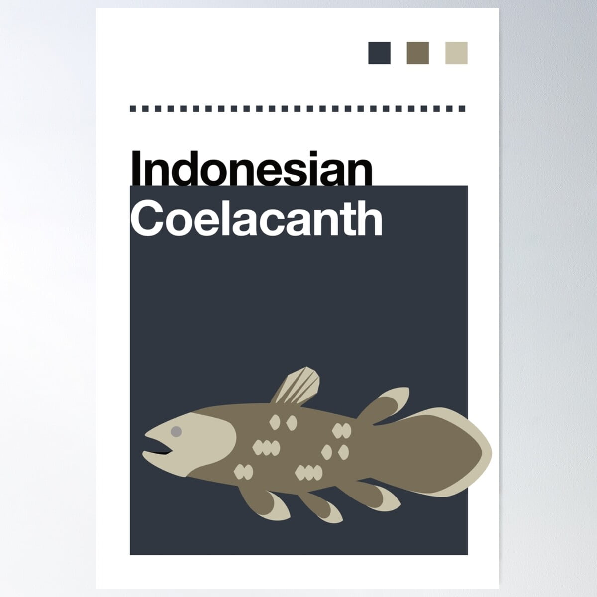 Indonesian Coelacanth (Latimeria Menadoensis) Poster Wall Art, Modern Wall Decor For Living Room ...