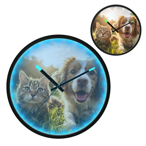 Indoor 12' Voice-Activated Luminous Decoration Wall Clock With LED ...