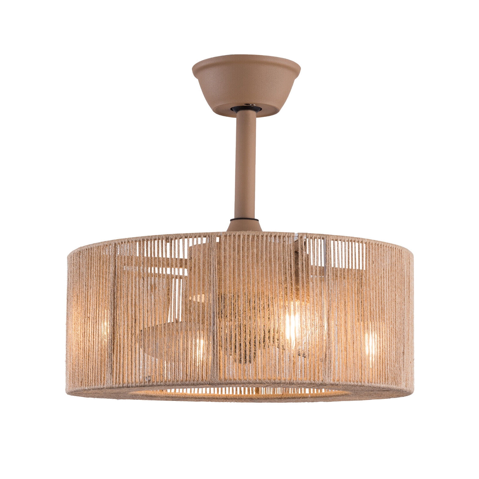 Indoor 18" Farmhouse Ceiling Fan with Light Kit,Metal Chandelier ...