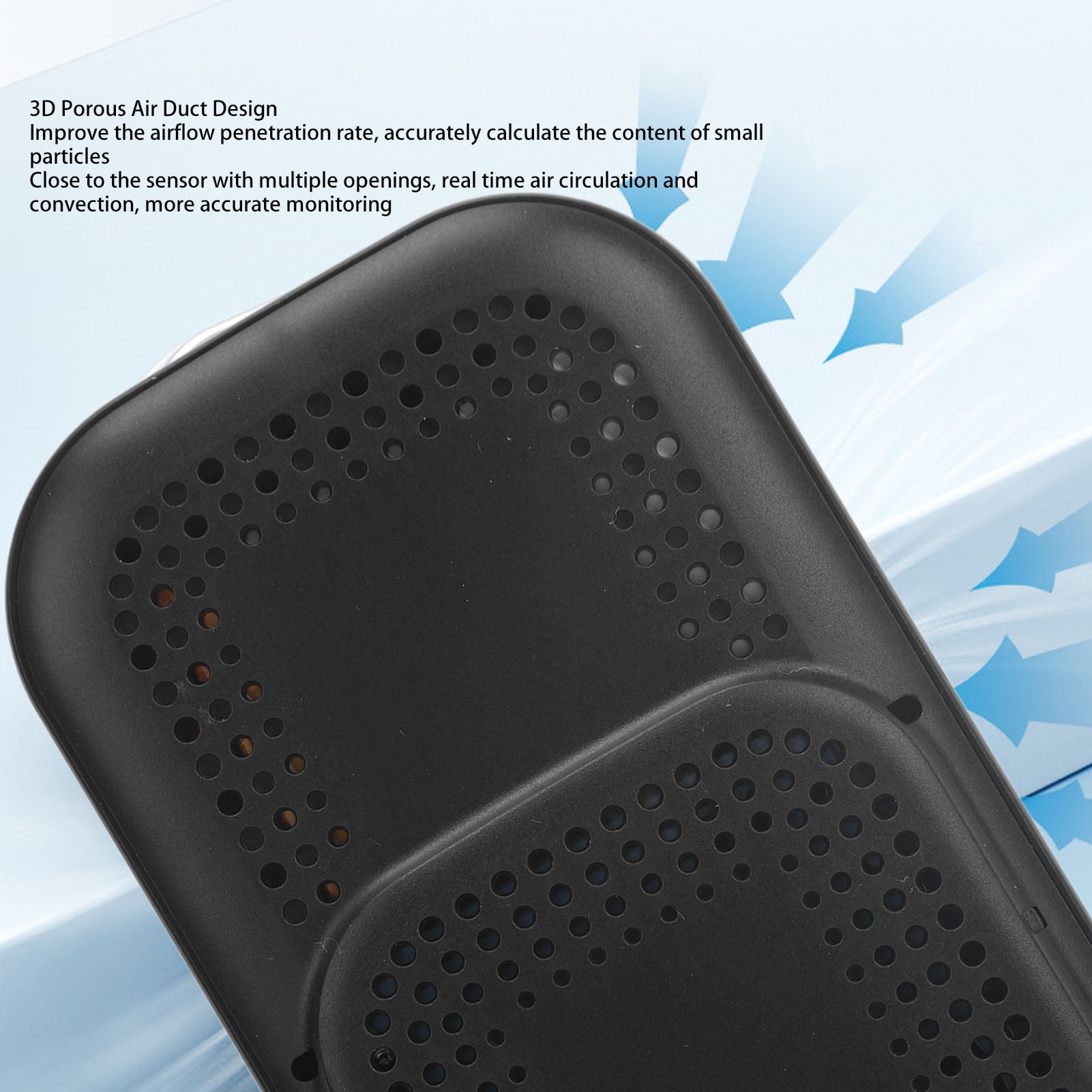 Indoor Air Quality Monitor, LCD Display, Portable Rechargeable, Detects PM2.5/PM10/PM1.0 ...