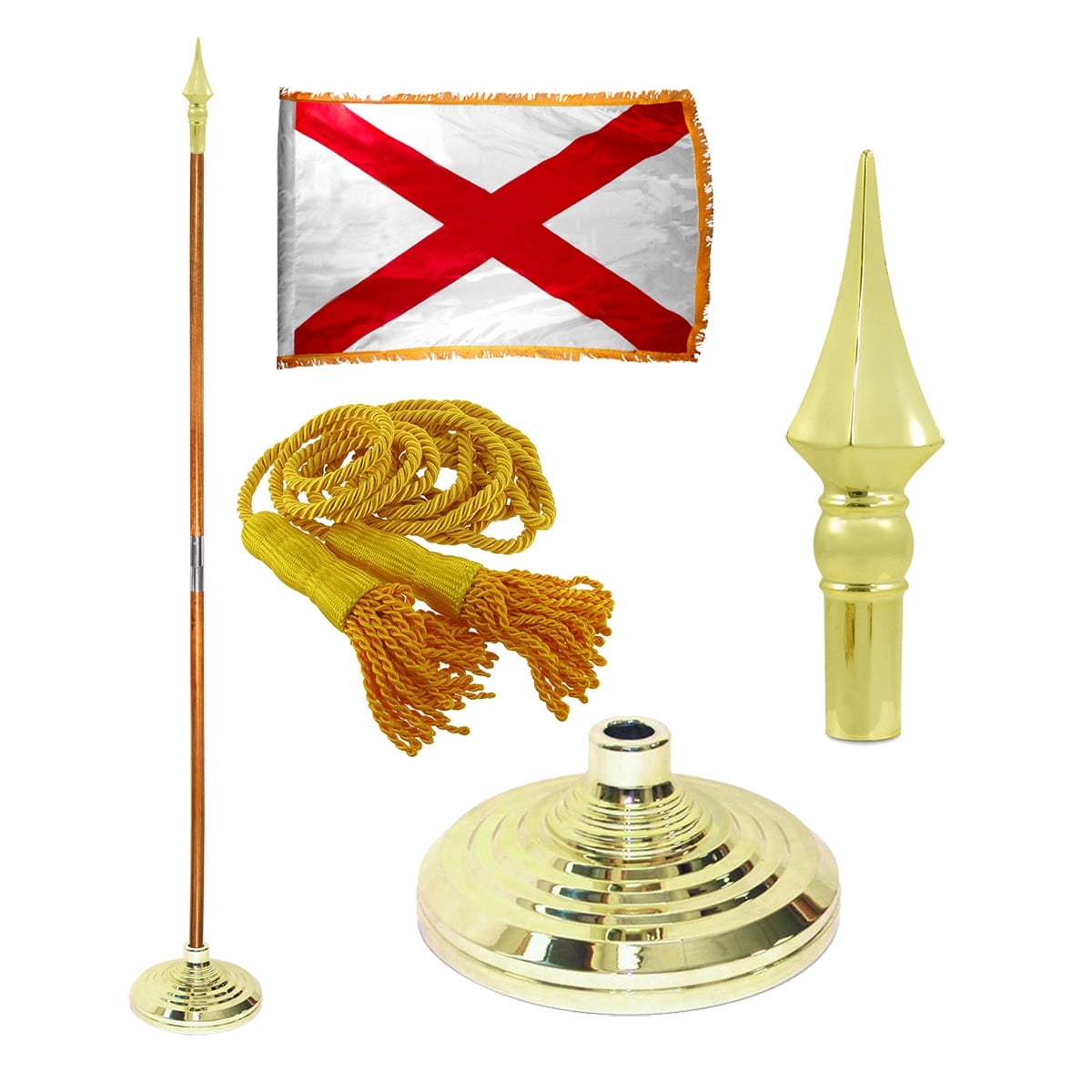 Walmart Indoor Alabama State Flag Kit - 8ft Business Flagpole with ...