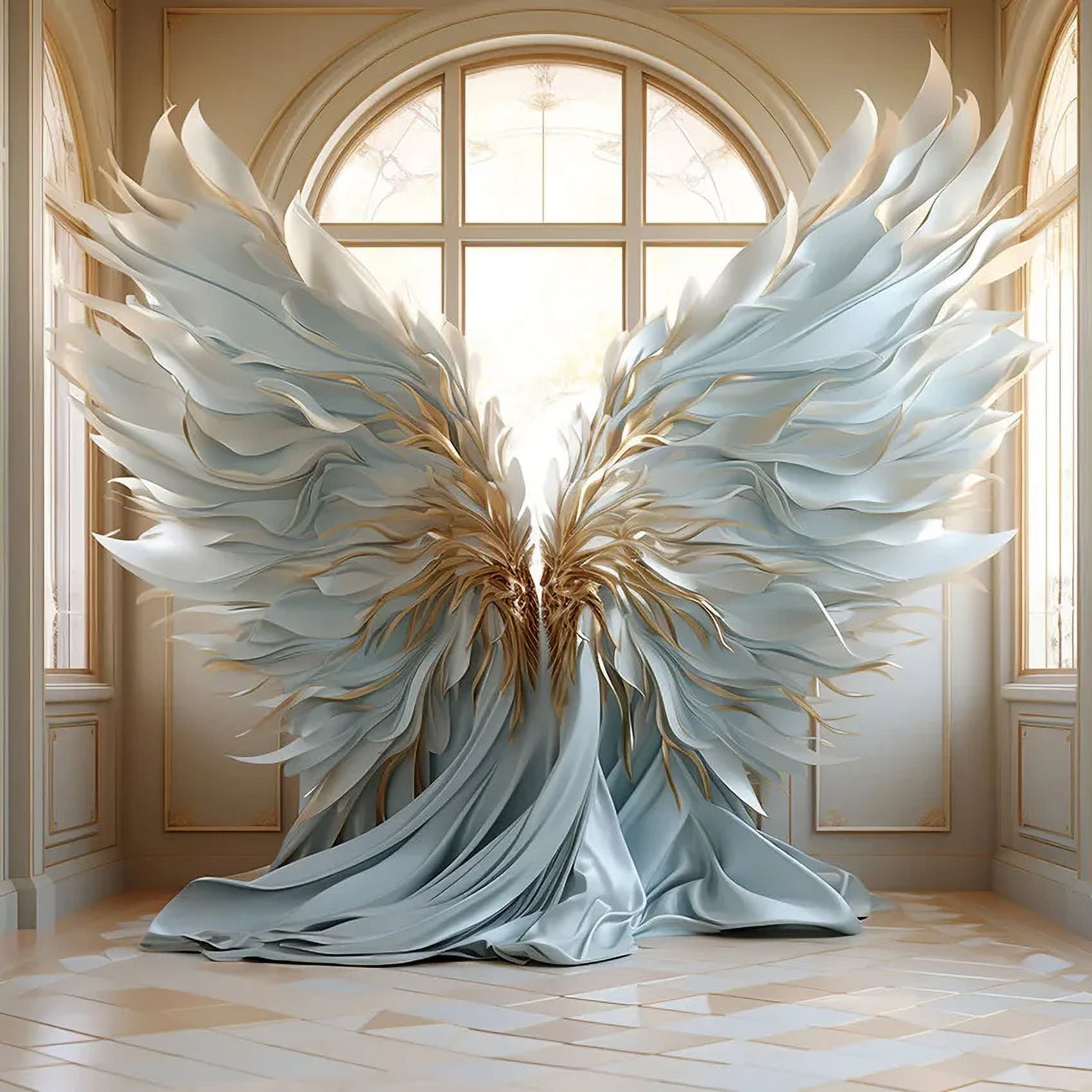 Indoor Angel Wings Floral Adult Birthday Wedding Maternity Portrait r ...