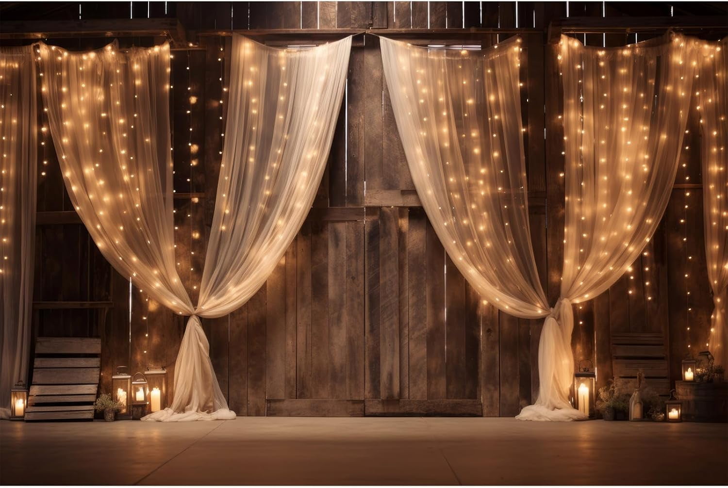 Indoor Barn Wedding Beautiful Backdrop Photography Background Rustic ...