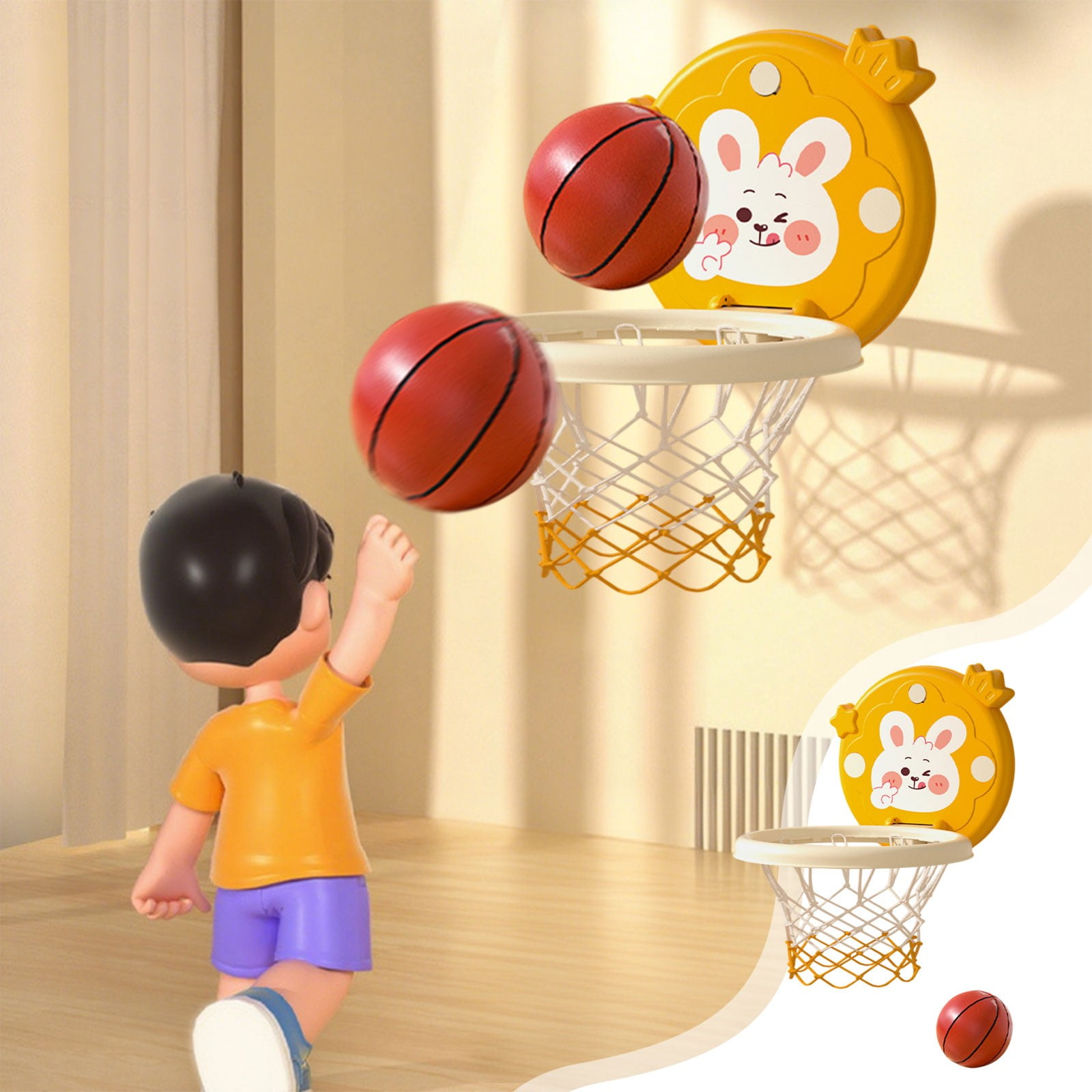Indoor Basketball Hoop, Hanging Basketball Set, Foldable Indoor ...
