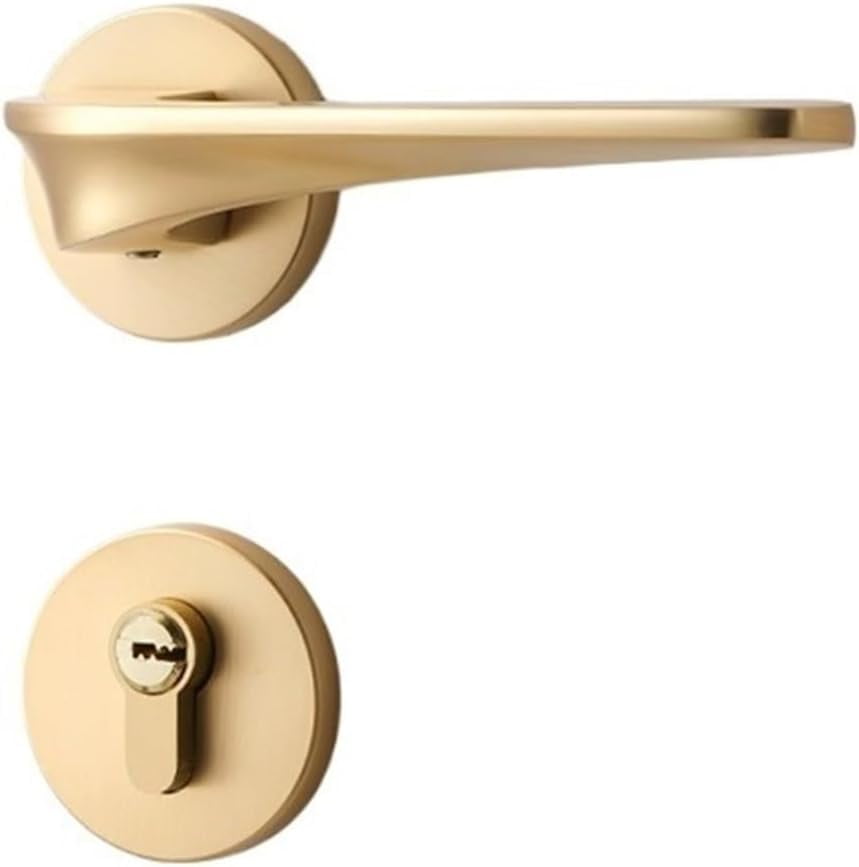 Indoor Bedroom Door Lock Silent Wooden Door Lock Gold Split Matte ...