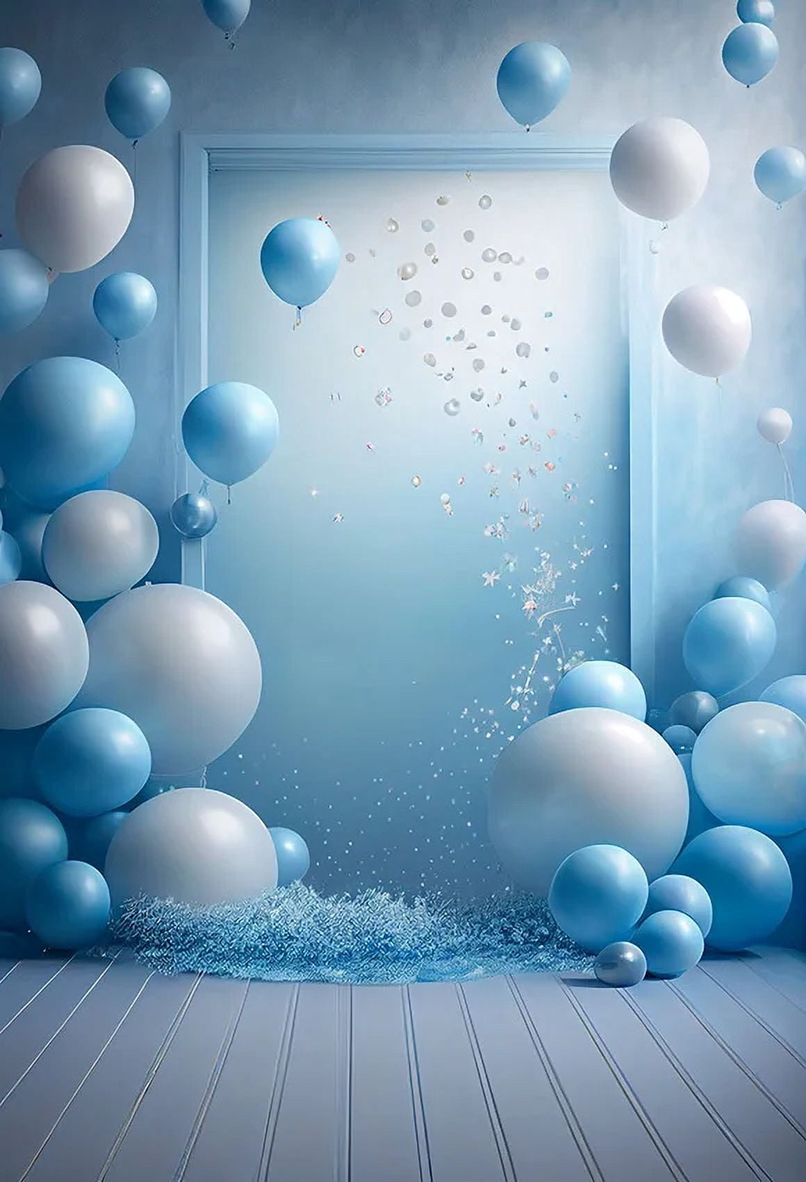 Indoor Blue Balloons Kids Birthday Party Wedding Maternity Portrait r ...