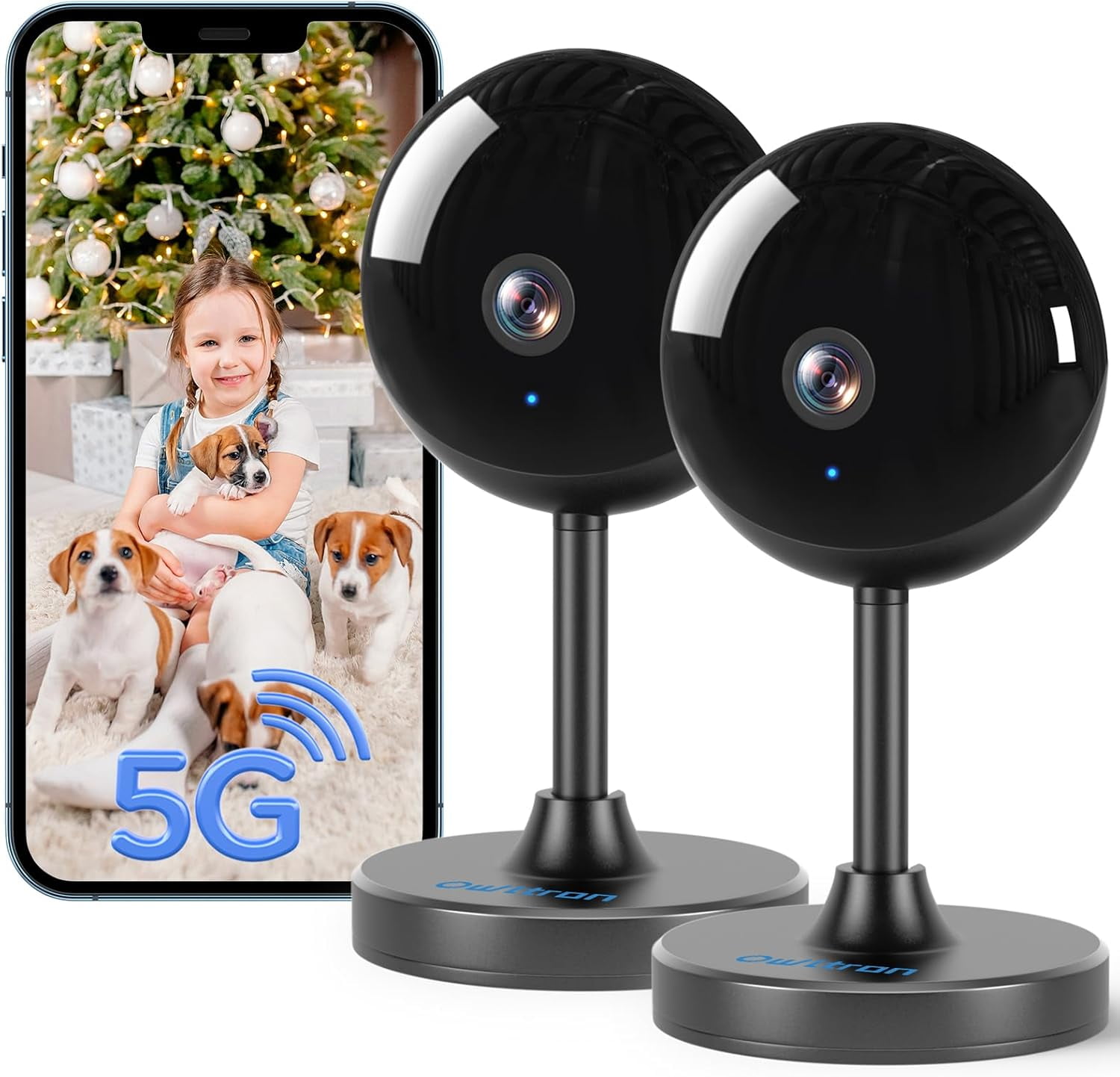 Indoor Camera 4MP, 2 2.4GHz&5G Dual Band WiFi Cameras for //Pet/ Cam ...