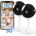 Indoor Camera 4MP, 2 2.4GHz&5G WiFi Cameras for /Elder//Pet/ Cam with ...
