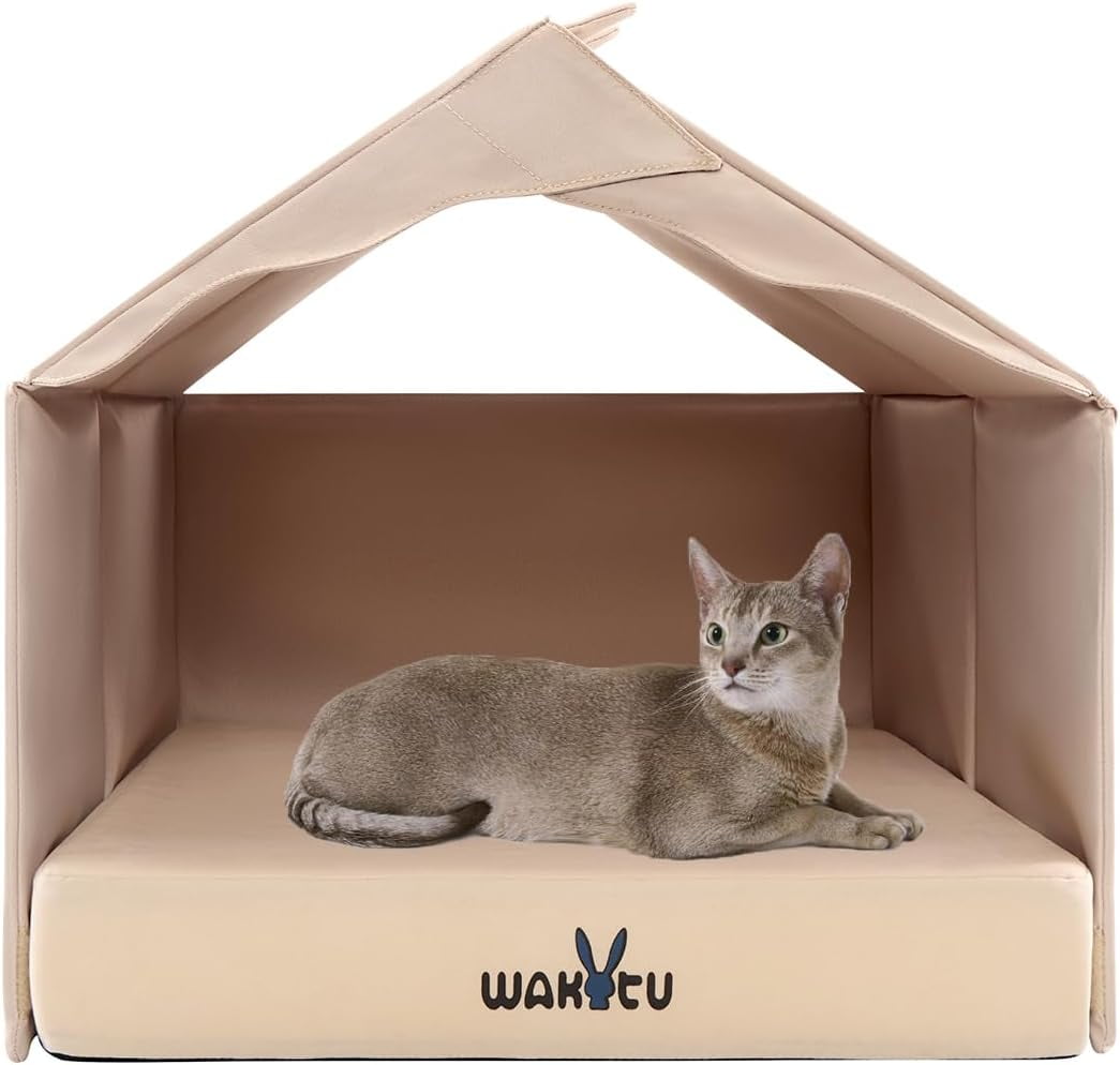 Indoor Cat Beds for Cats - Small Cat House with Removable Cushion ...