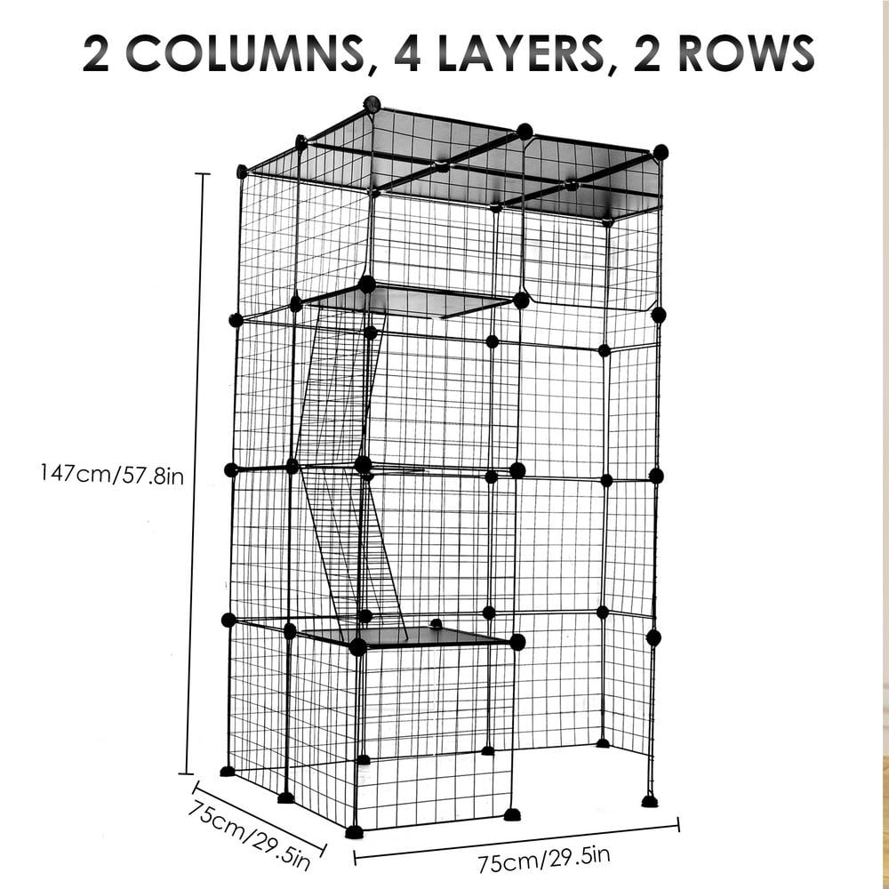 Indoor Cat Playpen 4-Tier Pet Kitten Kennel Create Easy Install Large ...
