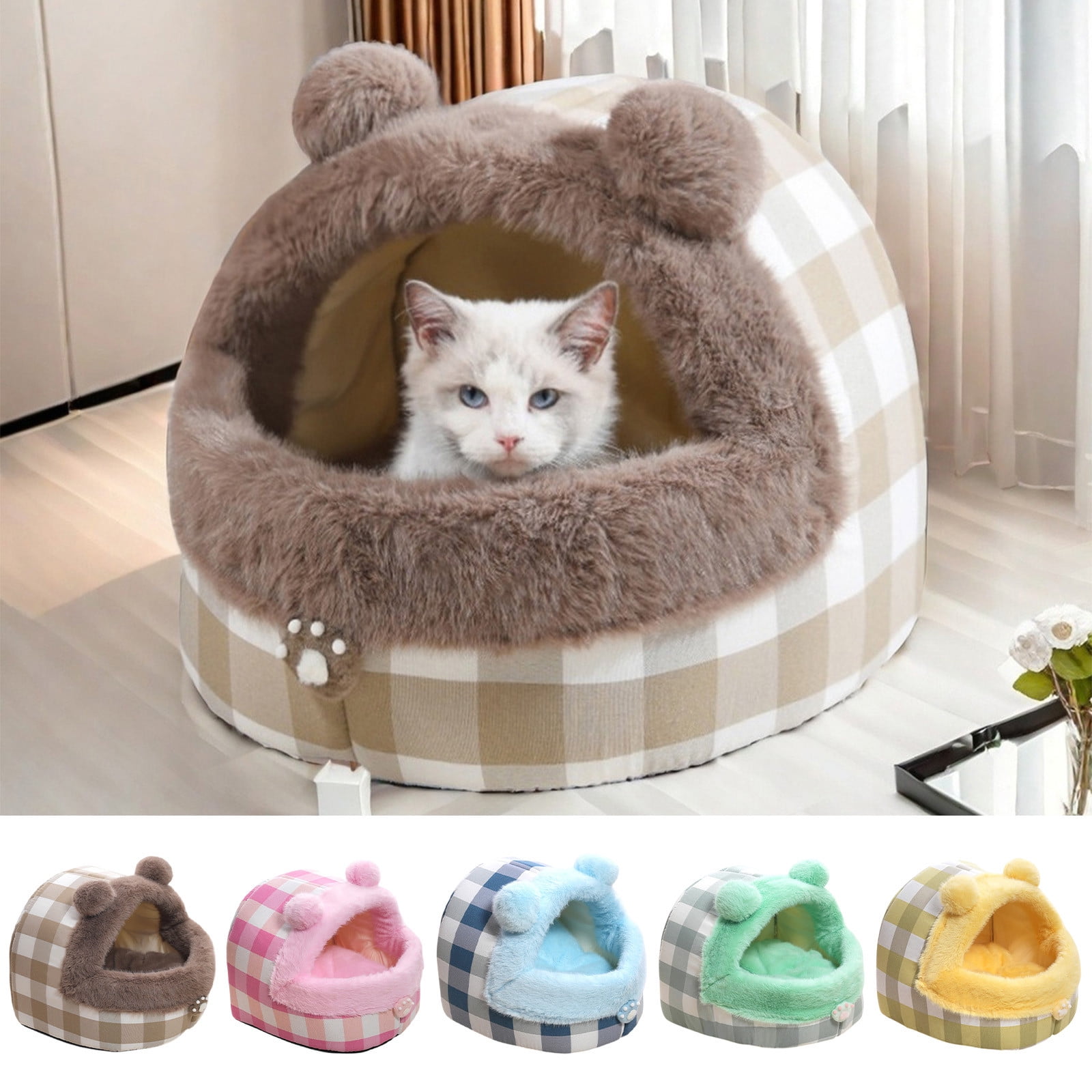 Indoor Cats House, Large Cats Cave Bed, Foldable Pet Furniture ...