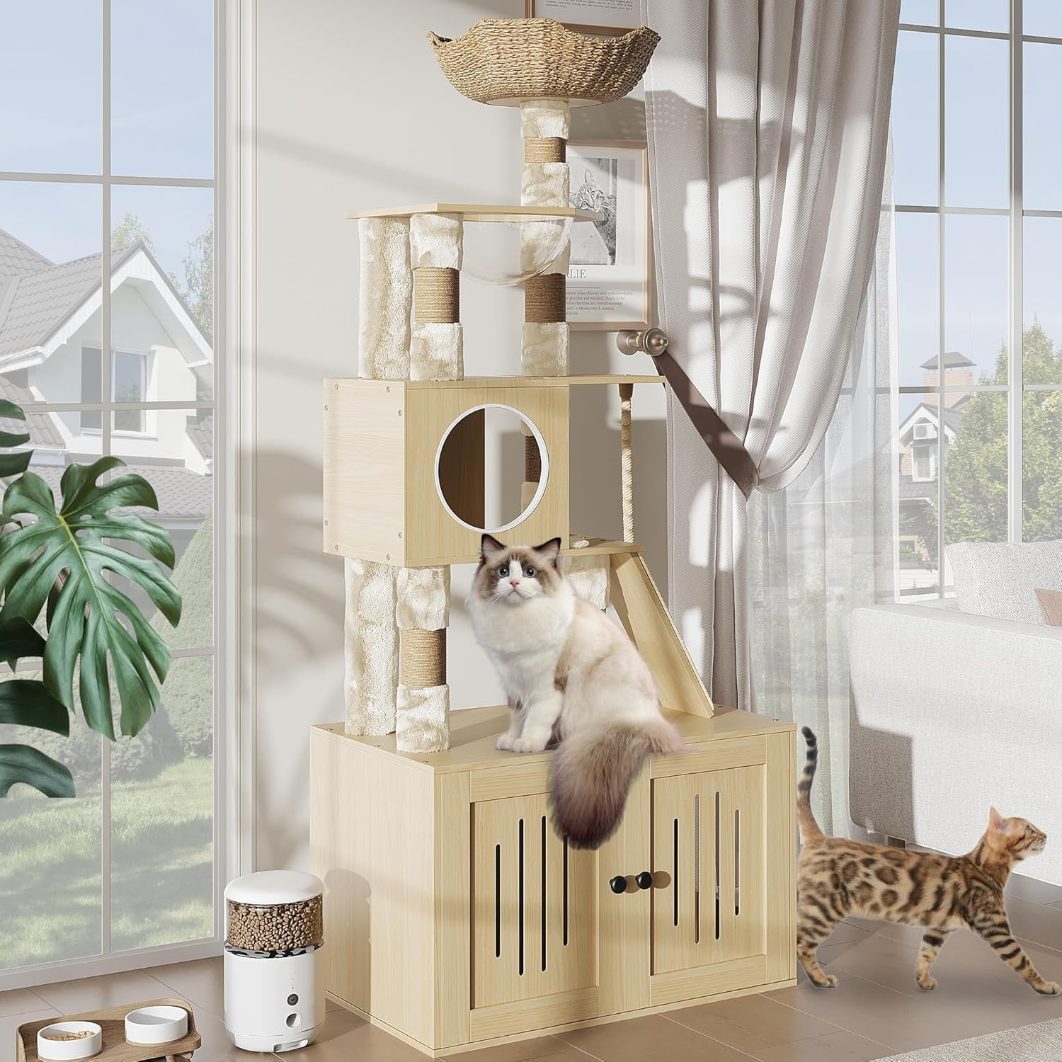 Indoor Cats,Multi-Level Furniture Activity Center with Scratching Posts ...