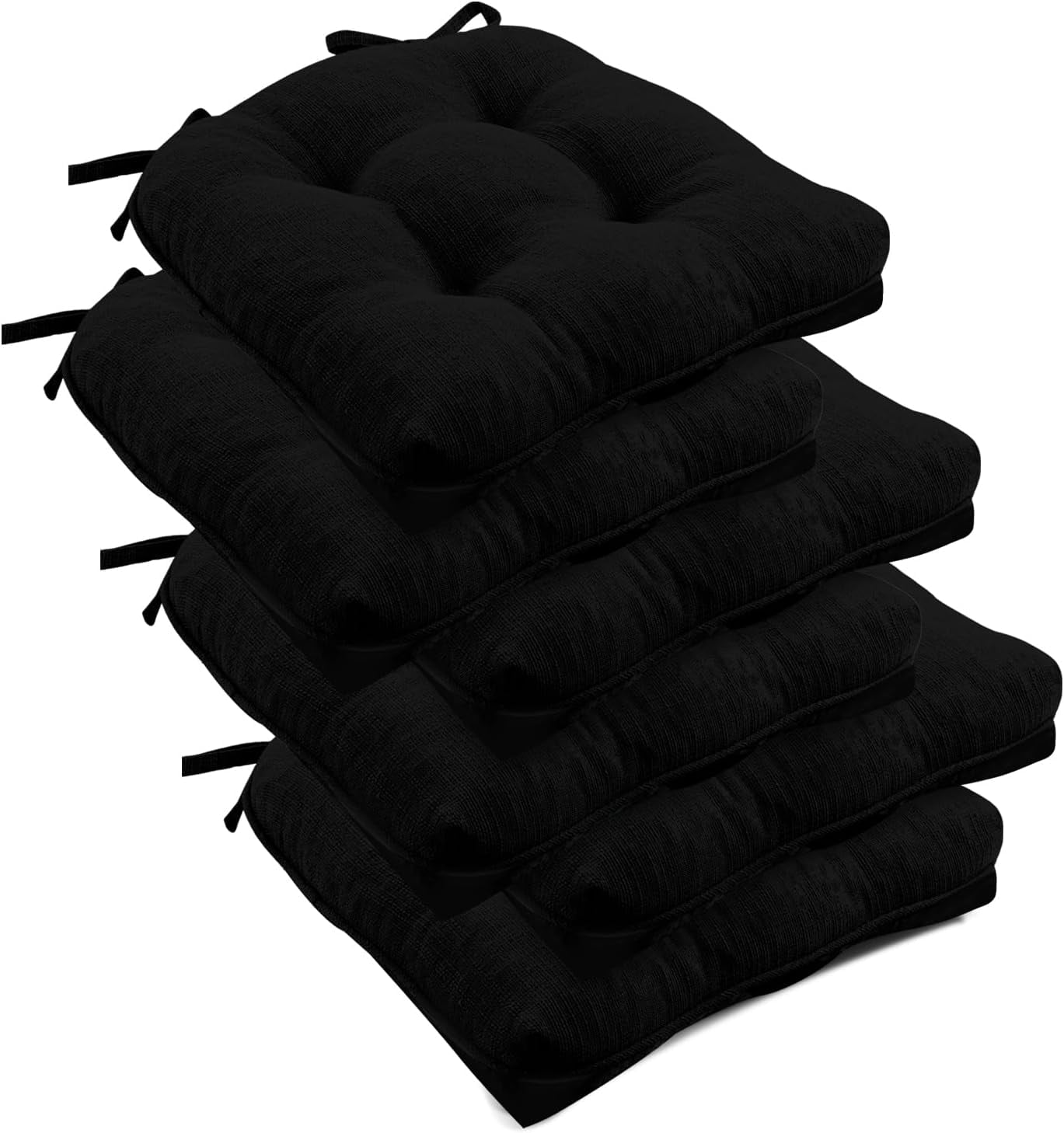 Indoor Chair Cushions for Dining Chairs, Tufted Overstuffed Textured ...