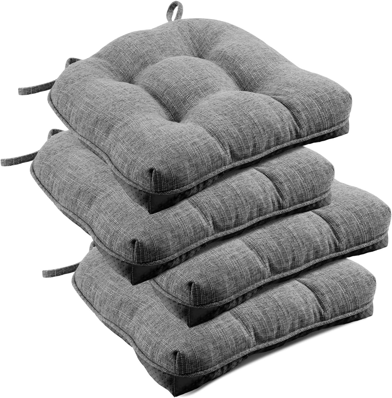 Indoor Chair Cushions for Dining Chairs, Tufted Overstuffed Textured ...