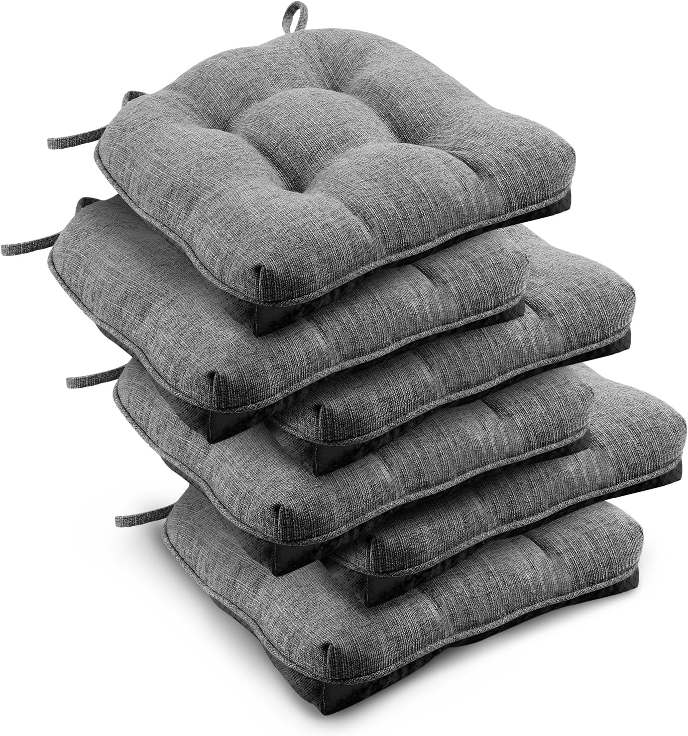 Indoor Chair Cushions for Dining Chairs, Tufted Overstuffed Textured ...