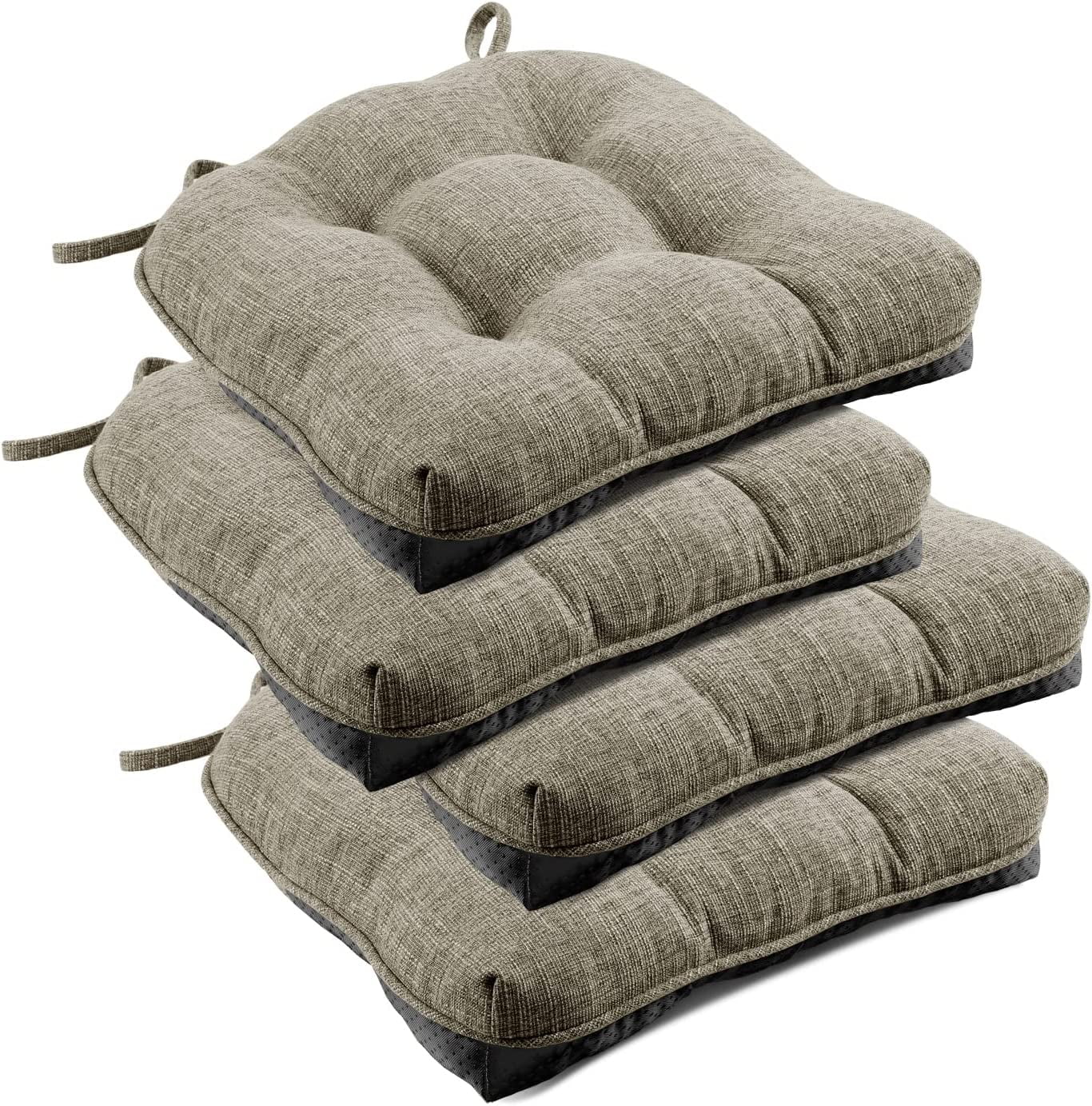 Indoor Chair Cushions for Dining Chairs, Tufted Overstuffed Textured ...
