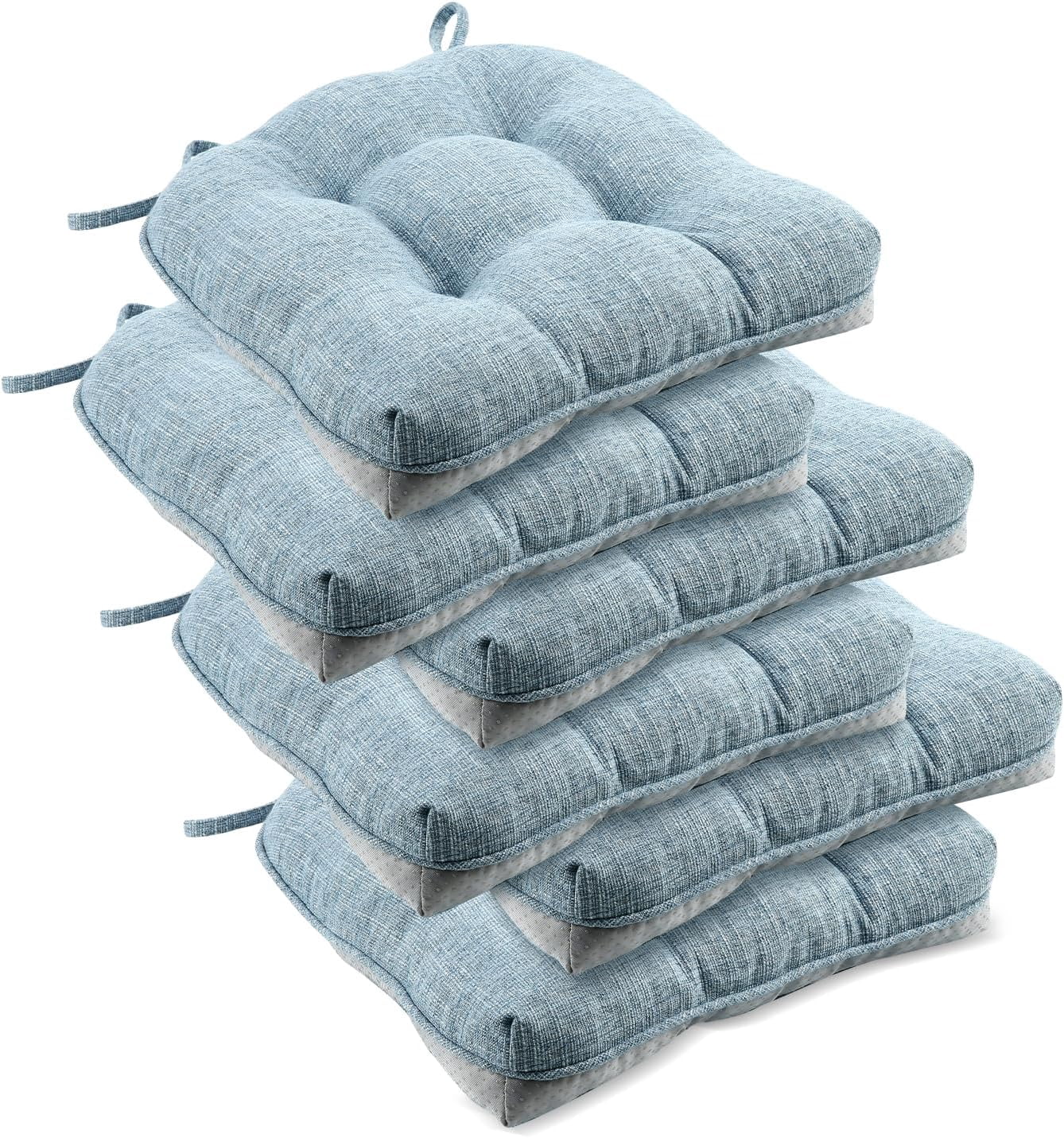 Indoor Chair Cushions for Dining Chairs, Tufted Overstuffed Textured ...