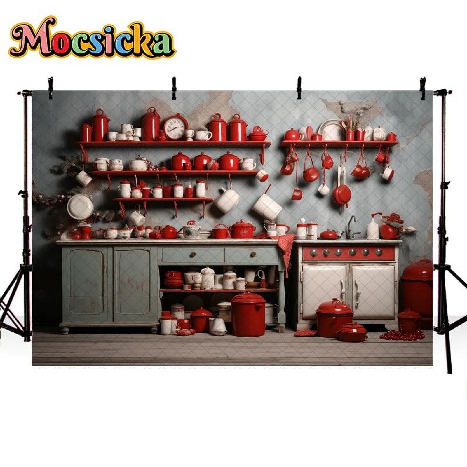 Indoor Christmas Kitchen Backdrop For Kids Family Portraits Photography ...