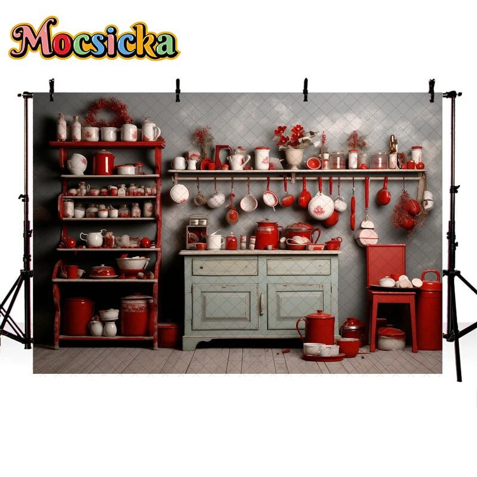 Indoor Christmas Kitchen Backdrop For Kids Family Portraits Photography ...