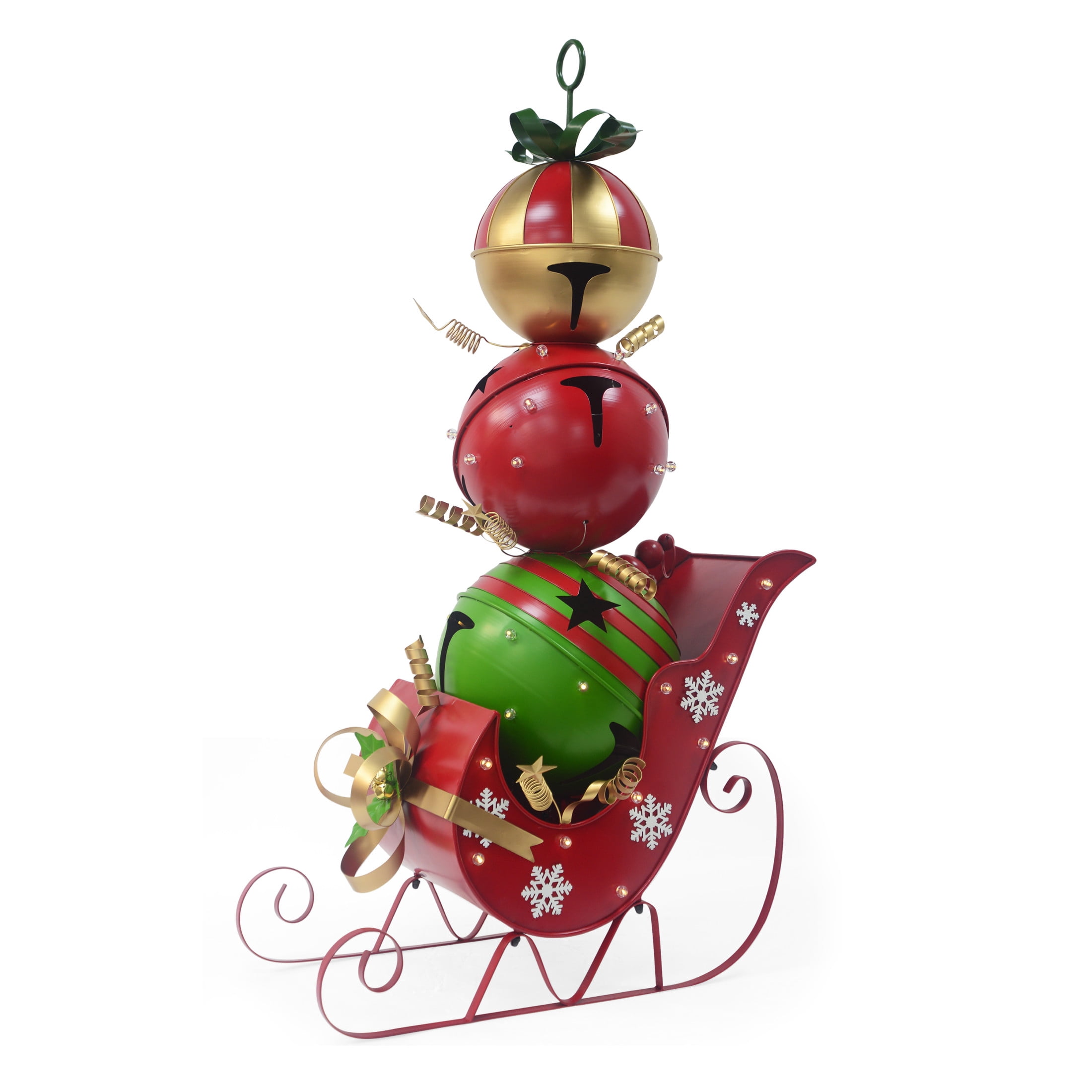 Indoor Christmas Sleigh Decoration Featuring Three Stacked Bells ...