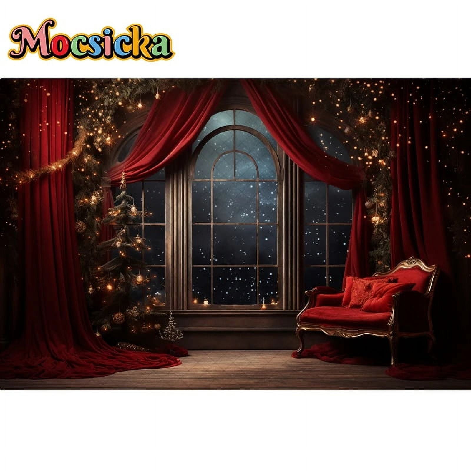 Indoor Christmas Window Backdrop For Kids Family Portrait Birthday ...