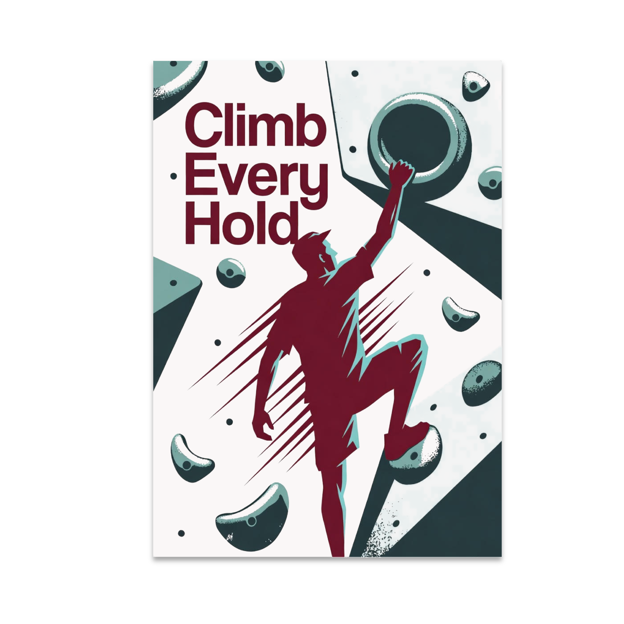 Indoor Climbing Motivation Art - Climbing Enthusiast - 13x19 Poster ...