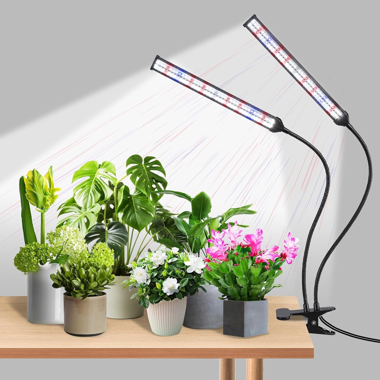 Indoor Clip-on Plant Growth Light, Full Spectrum Grow Light with 156 ...