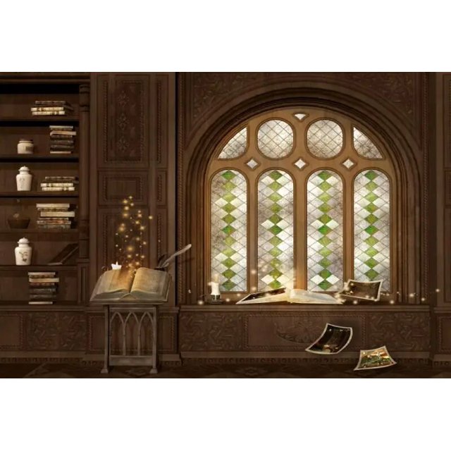 Indoor Collectibles Bookshelf Portrait Scene Photographic Backgrounds ...