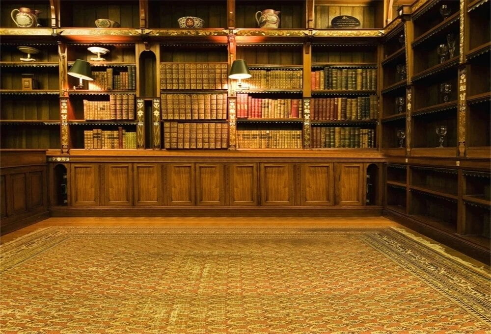 Indoor Collectibles Bookshelf Portrait Scene Photographic Backgrounds ...
