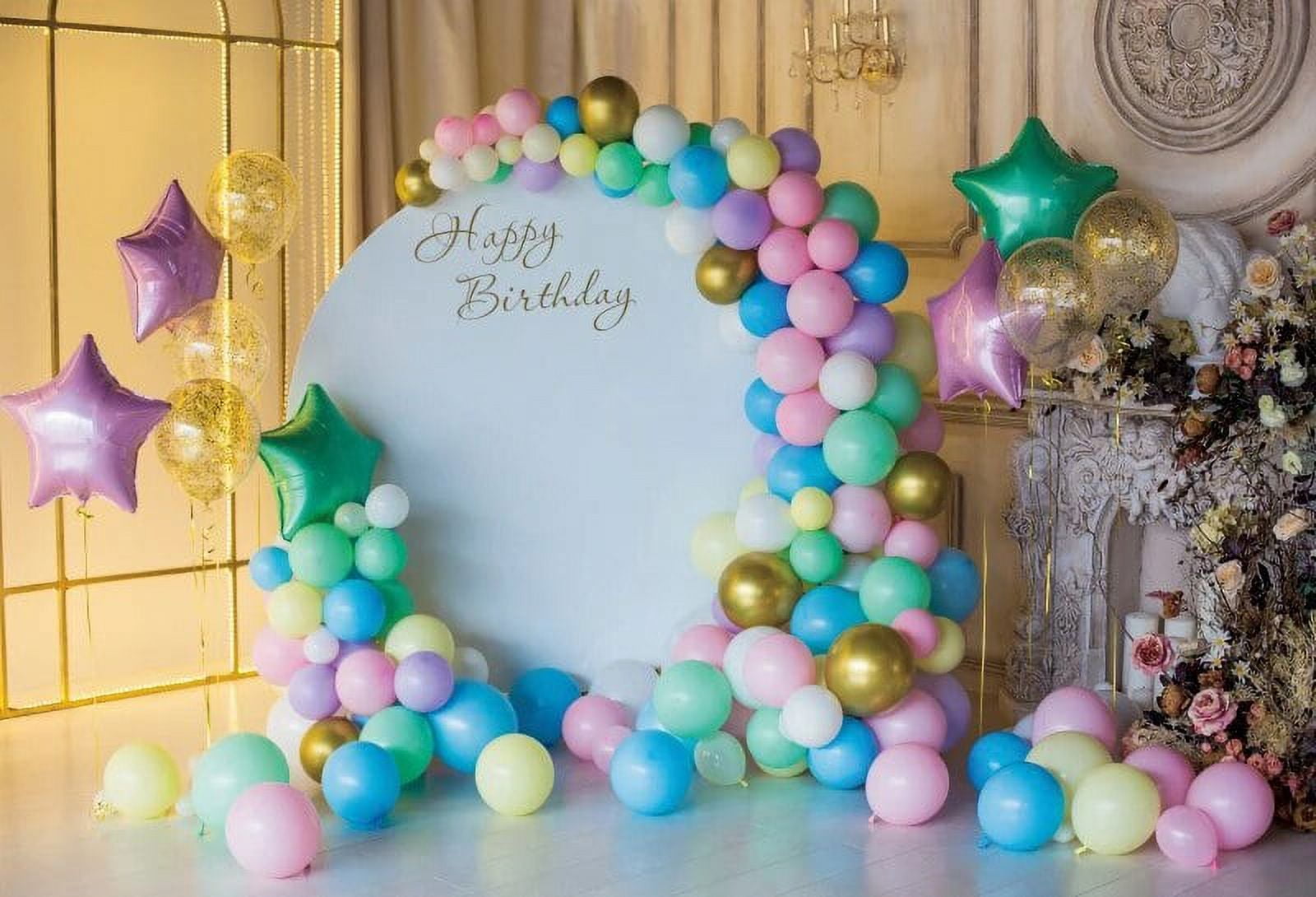 Indoor Colorful Balloons Vintage Wall Baby Birthday Custom Backdrop ...