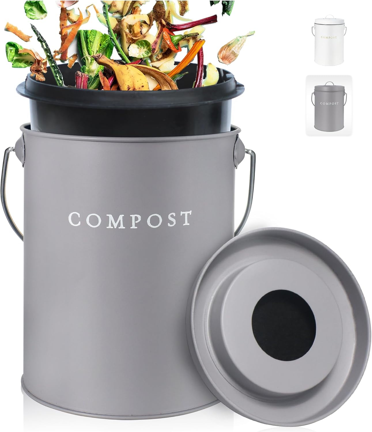 Indoor Compost Bin Kitchen Odorless with Lid for Composting Food Waste ...