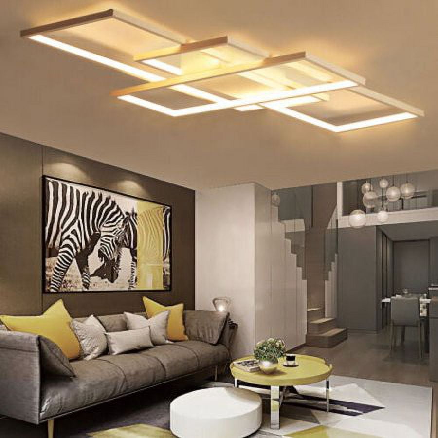 Indoor Cuboid LED Ceiling Light Chandelier Dimmable For Living Room ...