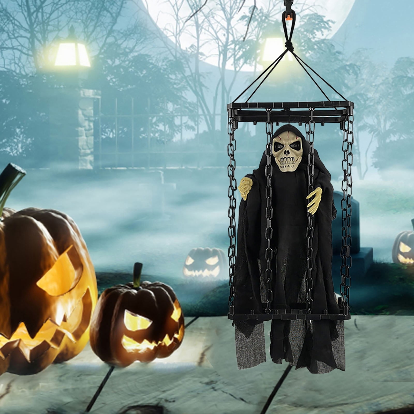 Indoor Decor Terrifying Hanging Skeleton Scary Realistic Hanging ...