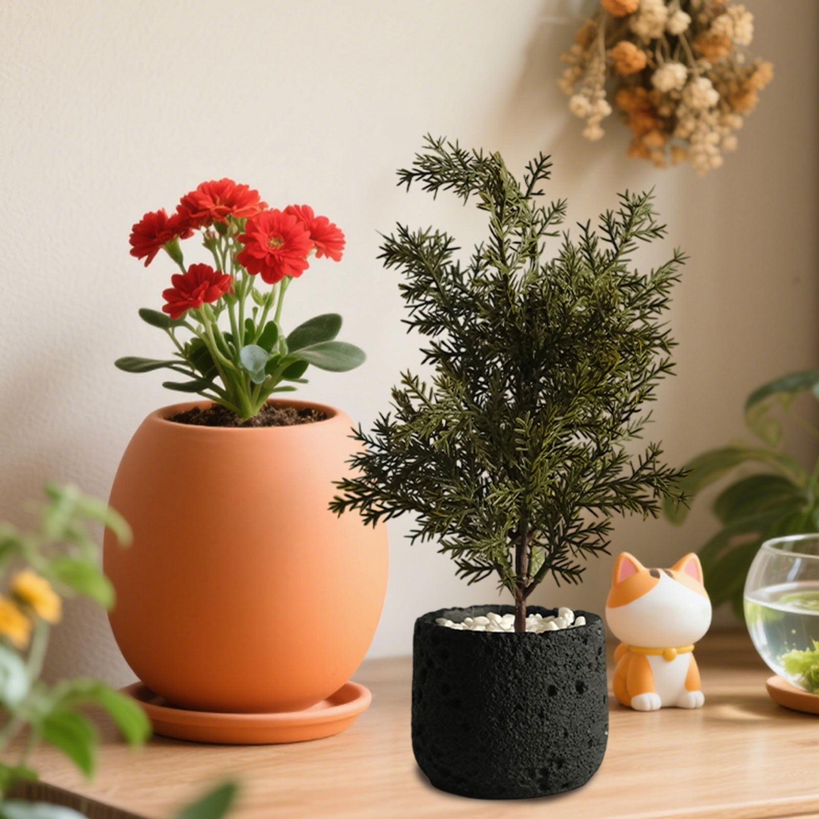 Indoor Decorative Fake Plants,Faux Cedar Trees with Planter,Simulation ...